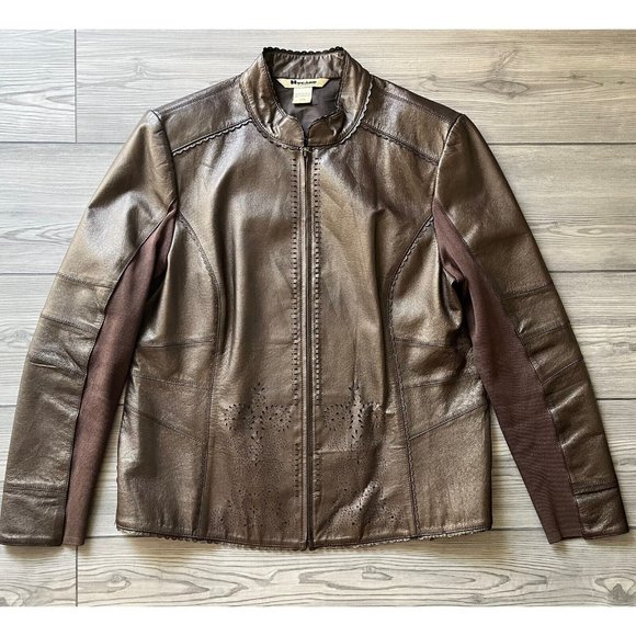 Peter Nygard | Jackets & Coats | Nygard Collection Leather Knit Combo ...